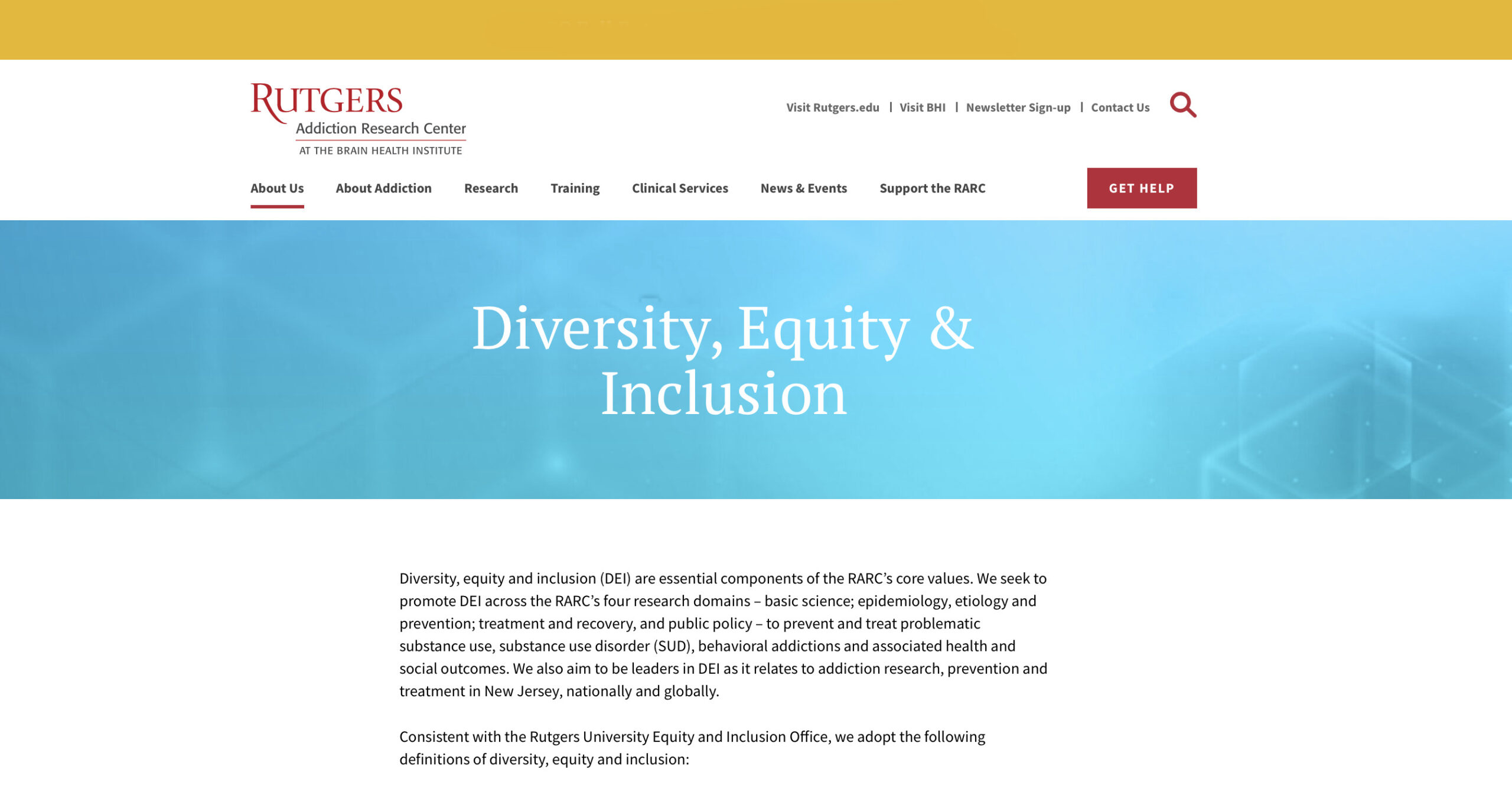 Diversity, Equity & Inclusion - Rutgers Addiction Research Center (RARC)