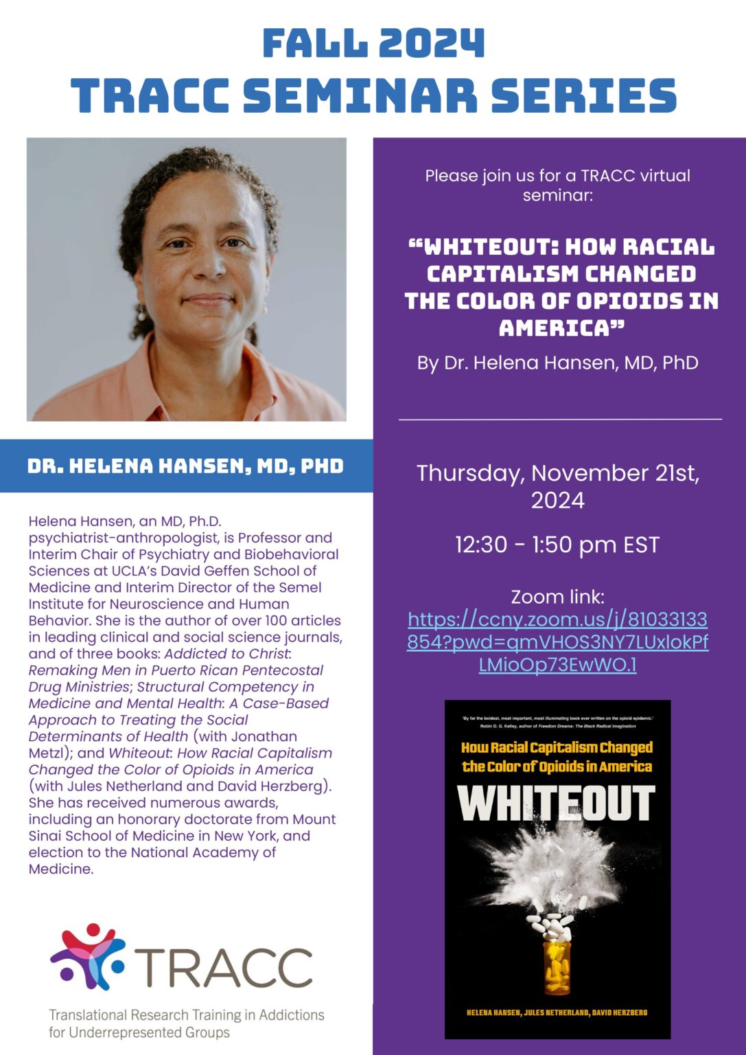 TRACC Seminar Series with Dr. Helena Hansen - "Whiteout: How Racial ...